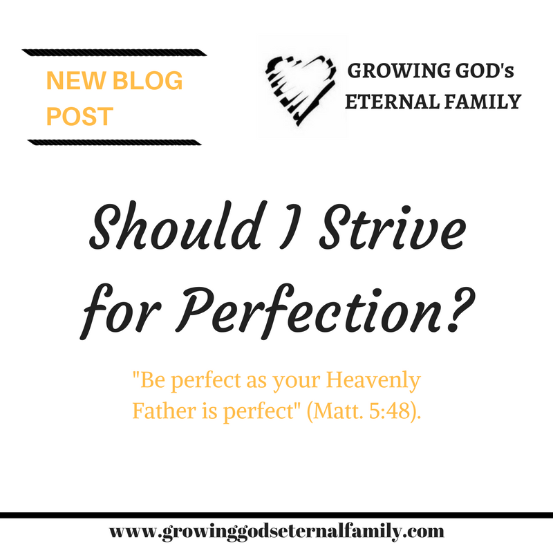 Should I Strive for Perfection? – Growing God's Eternal Family